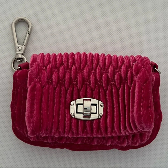 Bags | Hot Pink Velour Coin Purse | Poshmark